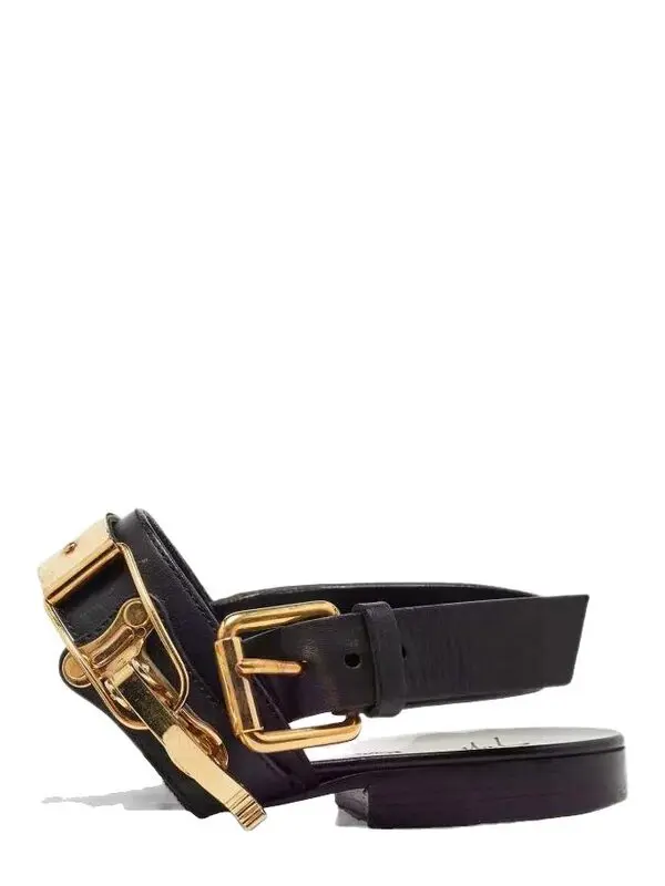 GIUSEPPE ZANOTTI Buckle-detail Flat Sandals - Black