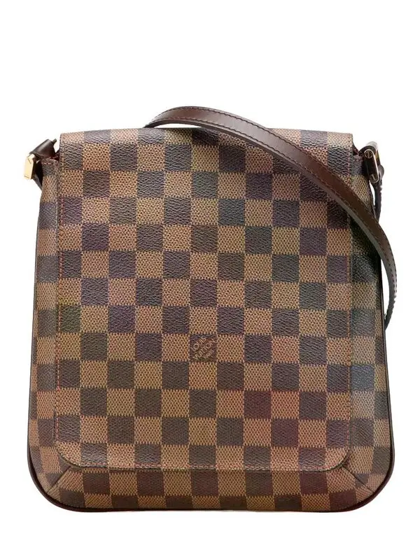 LOUIS VUITTON 2004 Damier Ebene Musette Salsa Long Strap Crossbody Bag - Brown