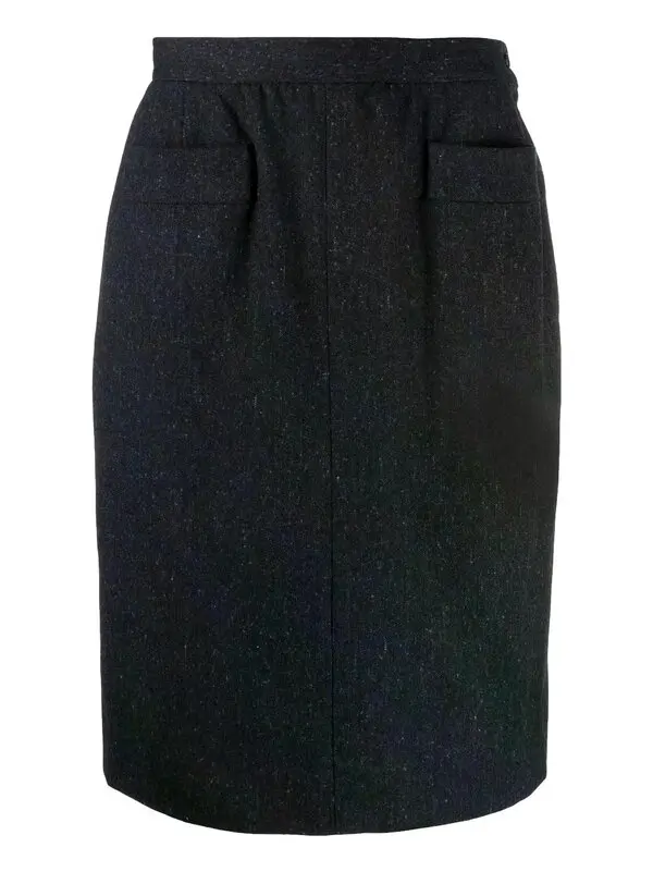 Saint Laurent 1980s High-waisted Straight Skirt - Blue