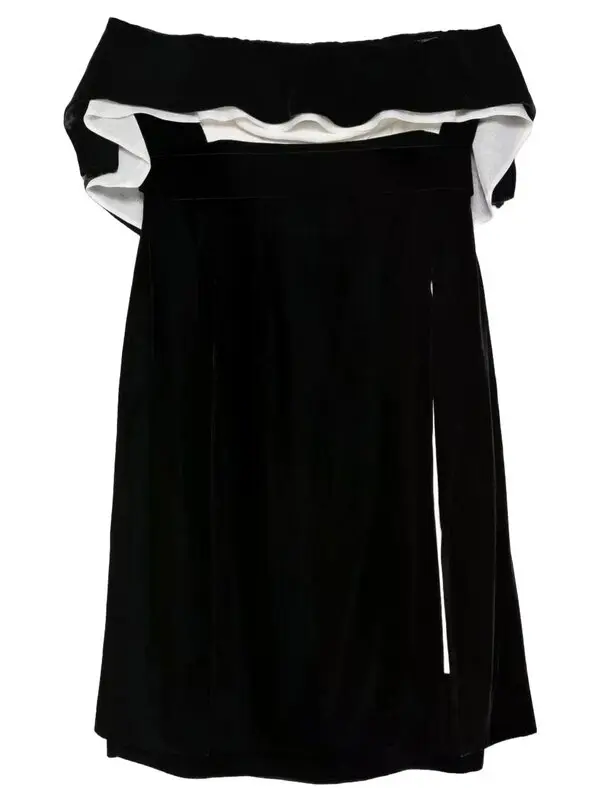 Valentino Garavani 2000s Off-shoulder Velvet Dress - Black