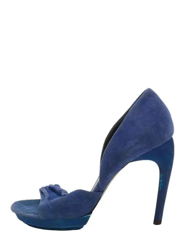 Balenciaga Ruched Open-toe Pumps - Blue