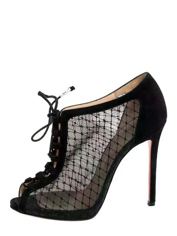 CHRISTIAN LOUBOUTIN 120mm Suede Heeled Boots - Black