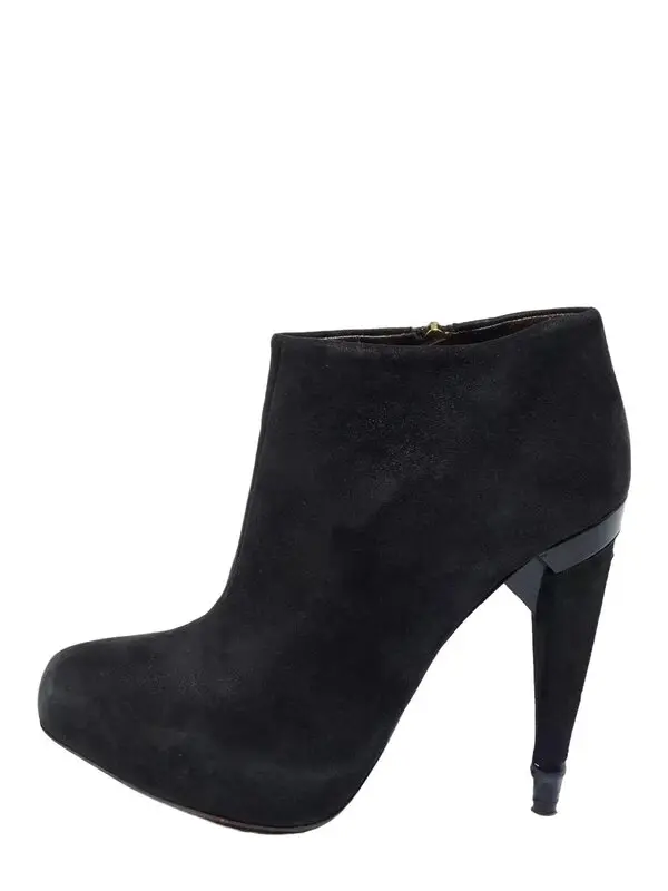 Roberto Cavalli Sculptural-heel Suede Boots - Black