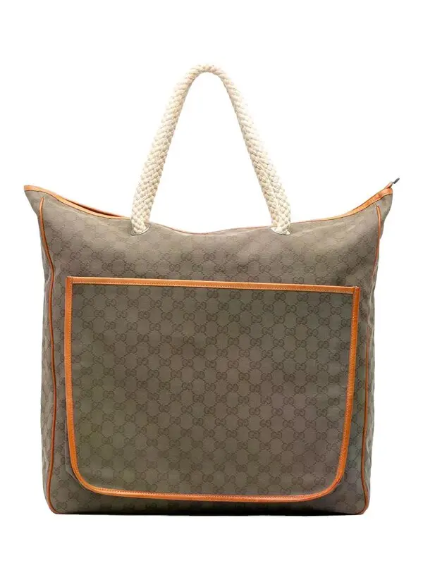 Gucci Gg Canvas Rope Tote Bag - Brown