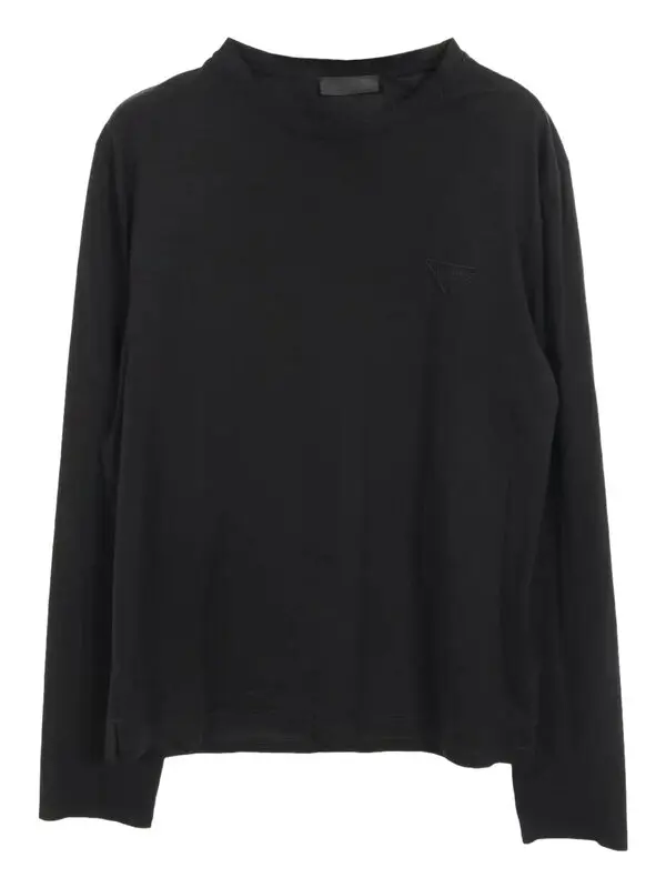 Prada 2010s Triangle-logo Long-sleeve T-shirt - Black