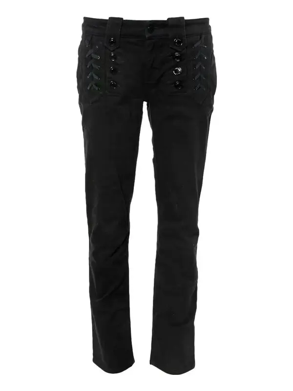 Gucci Button-embellished Lurex Trousers - Black