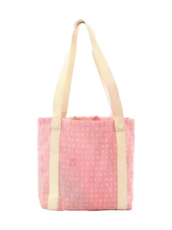 BVLGARI 2000s Logomania Printed Logo Shoulder Bag - Pink