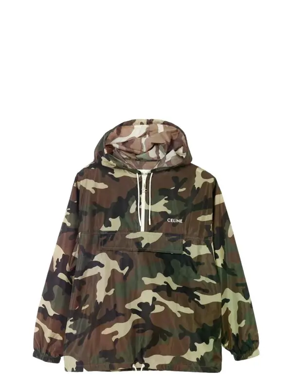 Celine Camouflage-print Hooded Jacket - Black