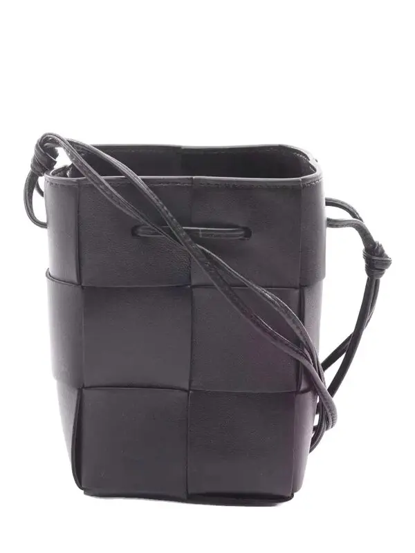 Bottega Veneta Mini Nappa Intrecciato Cassette Bucket Shoulder Bag - Black
