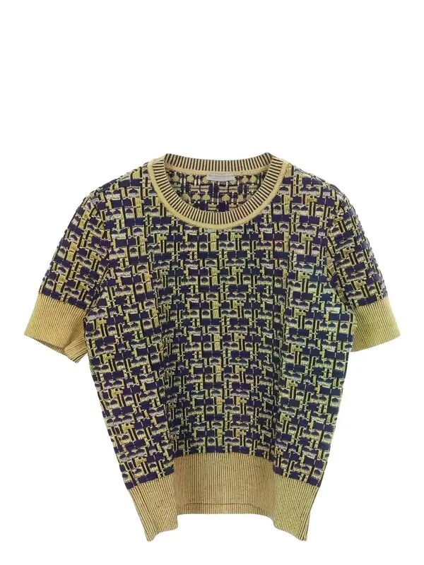 Bottega Veneta 2010s Patterned Crew-neck Sweater - Yellow