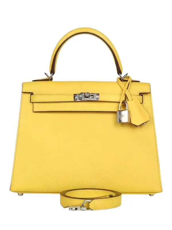 Hermès 2024 Kelly 25 Sellier Epsom With Palladium Hardware - Yellow