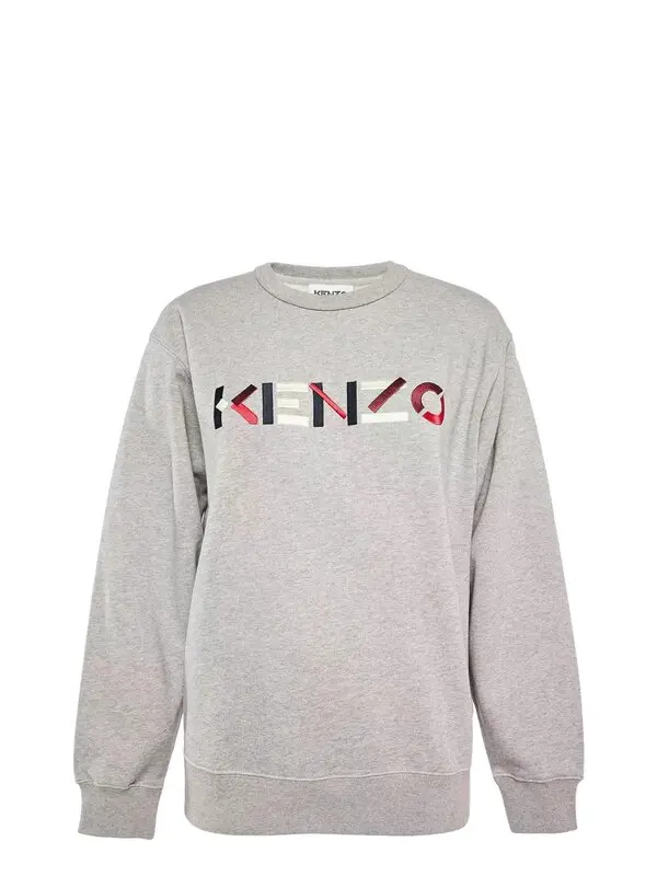 Kenzo Embroidered-logo Cotton Sweatshirt - Grey