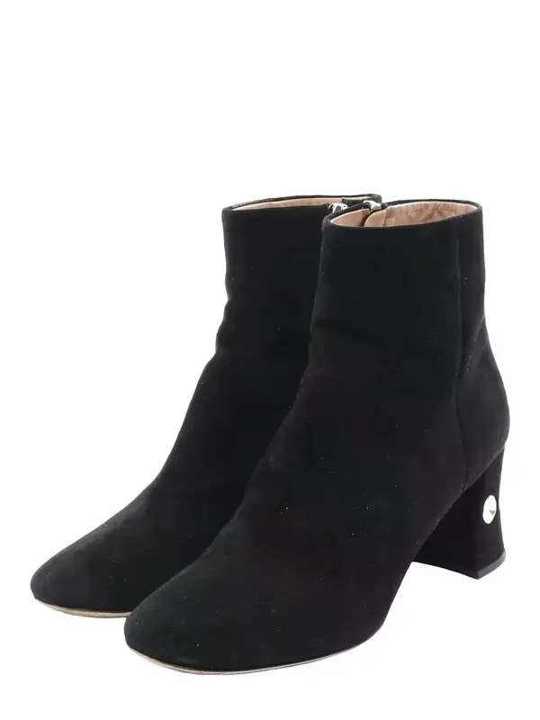 Miu Miu 60mm Rhinestone-embellished Suede Boots - Black