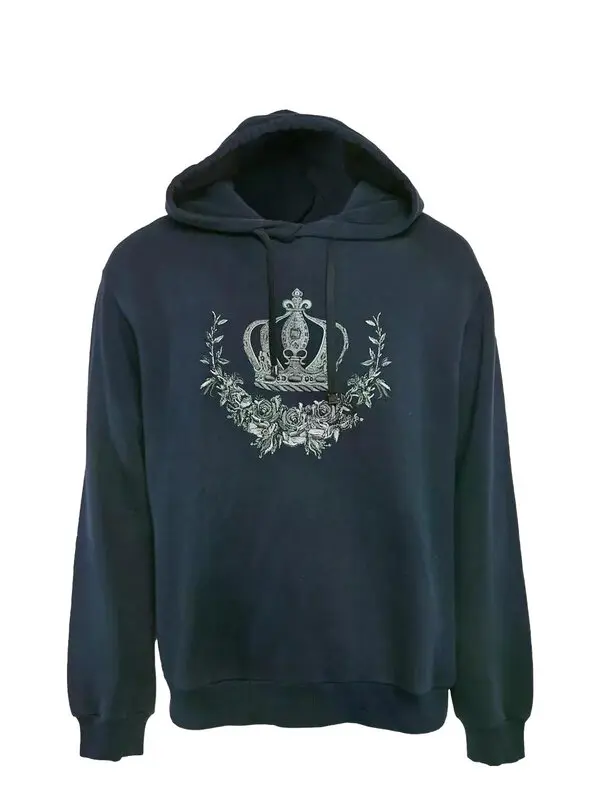 Dolce & Gabbana Graphic-print Cotton-blend Hoodie - Blue
