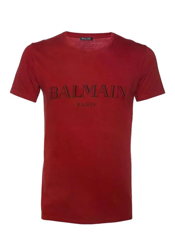 Balmain Cotton Logo T-shirt - Red