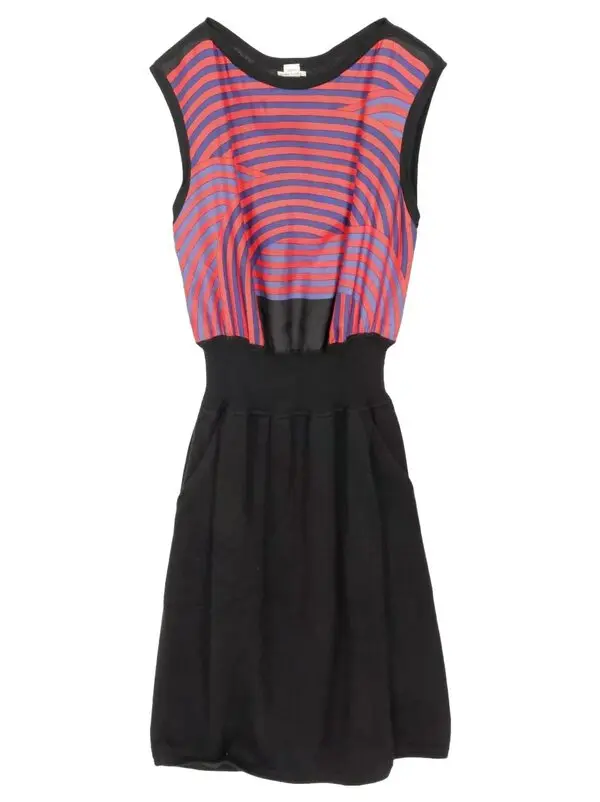 Hermès 2010s Striped Cashmere Knitted Dress - Black