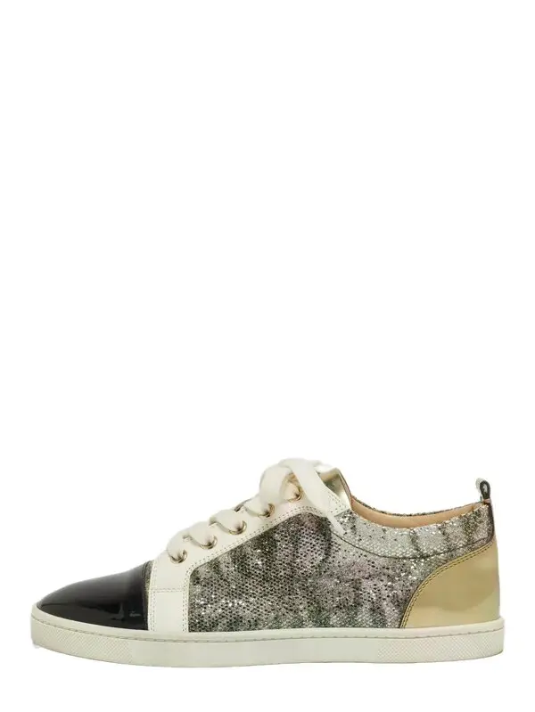CHRISTIAN LOUBOUTIN Vieira Glittered Sneakers - White