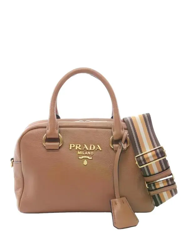 Prada Leather Tote Bag - Brown
