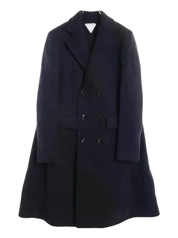 Bottega Veneta 2010s Double-breasted Wool And Cashmere-blend Coat - Blue