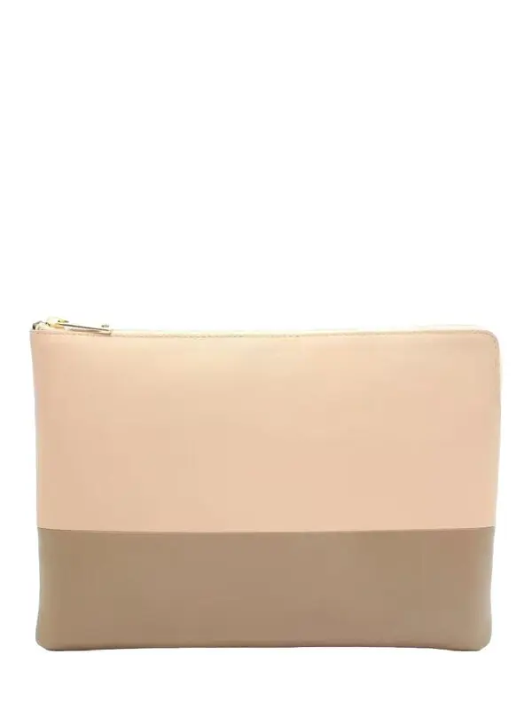 Celine 2000s Two-tone Zip Clutch - Neutrals