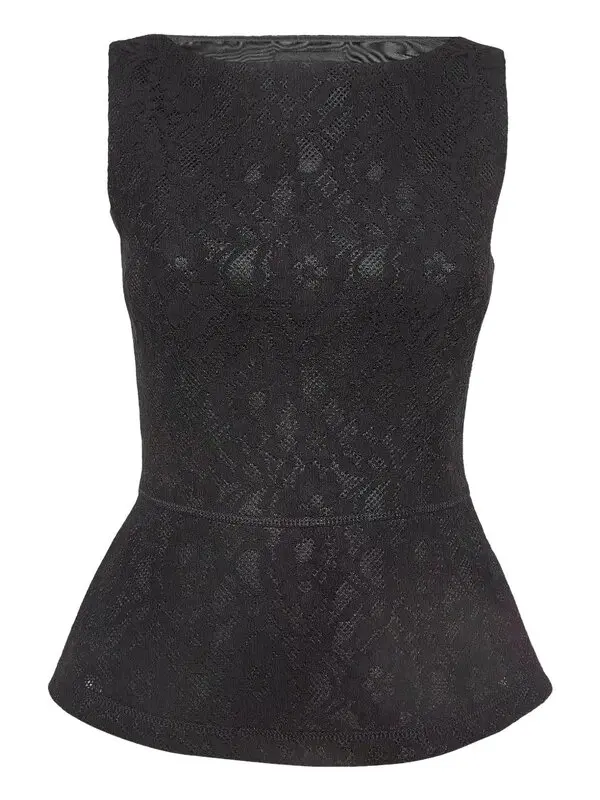 Moschino Floral Lace Top - Black