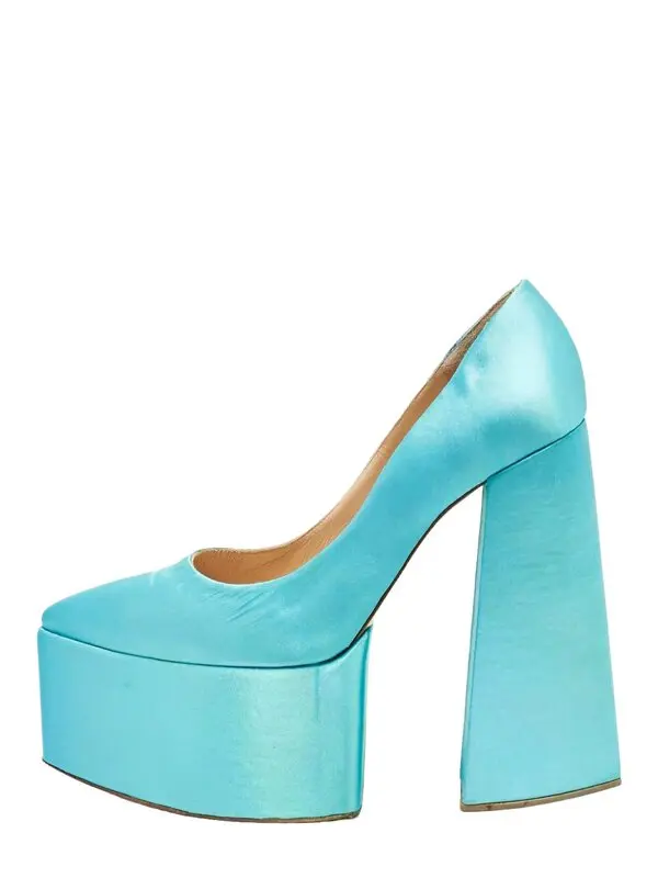 GEORGES HOBEIKA 160mm Platform Satin Pumps - Blue