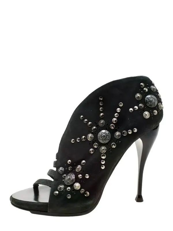 GIUSEPPE ZANOTTI 120mm Suede Stud-embellished Sandals - Grey