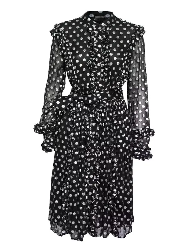 Dodo Bar Or Polka-dot Chiffon Dress - Blue
