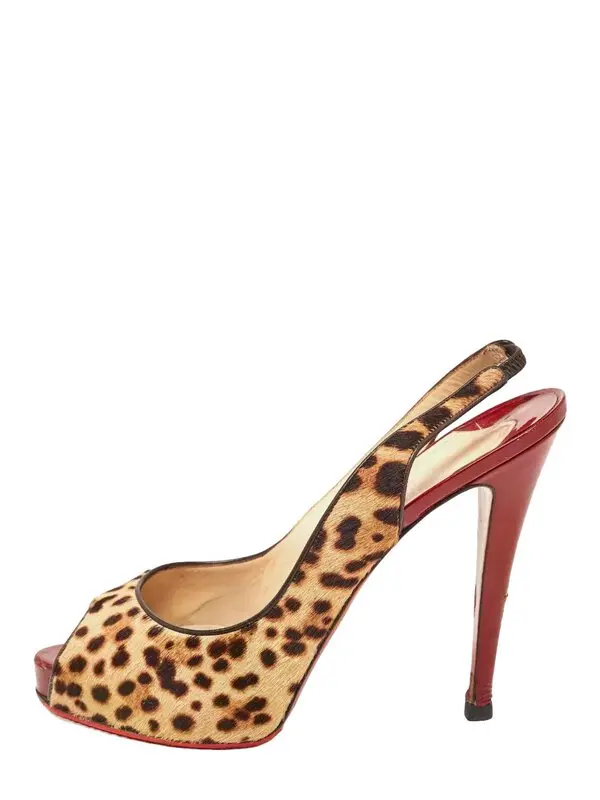 CHRISTIAN LOUBOUTIN 140mm Leopard-print Slingback Pumps - Neutrals