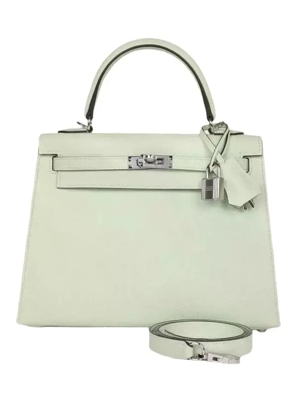Hermès Kelly Sellier 25 Epsom Handbag Palladium Hardware - Green