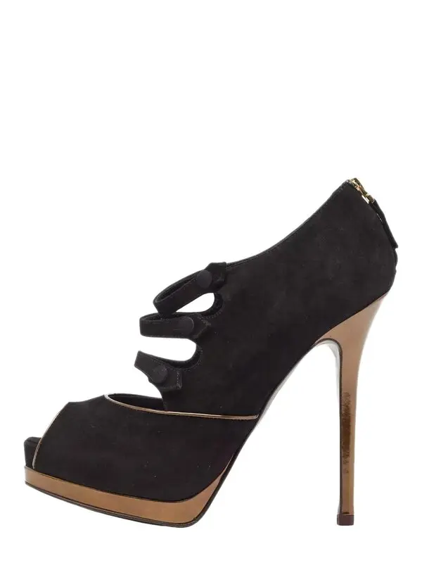 Fendi 110mm Suede Pumps - Black