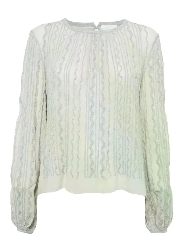 Chloé Wave-pattern Top - White
