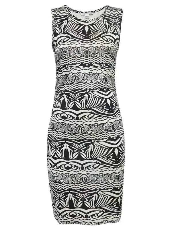 Diane Von Furstenberg Abstract-print Sleeveless Dress - Black