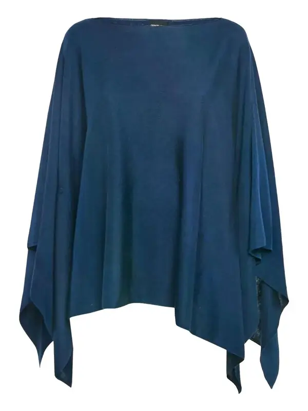 Giorgio Armani Fine-knit Poncho Top - Blue
