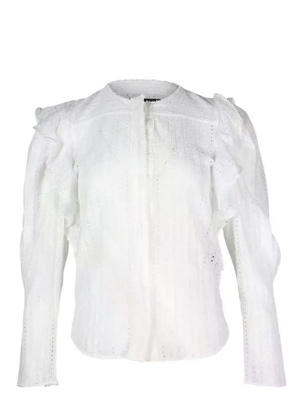 ISABEL MARANT VINTAGE Eyelet Ruffled Blouse - White