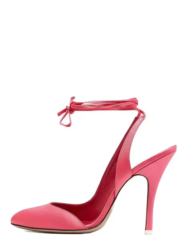 Attico 120mm Carrie Satin Ankle-tie Pumps - Pink