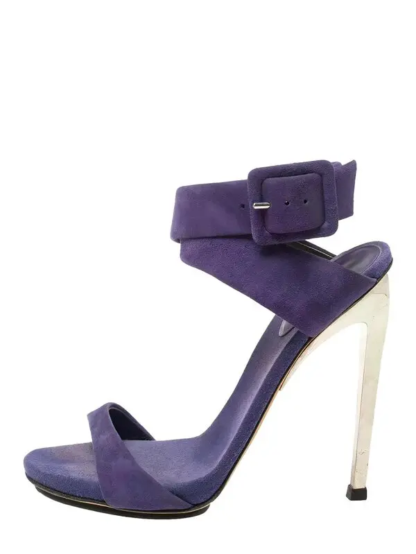 GIUSEPPE ZANOTTI 120mm Suede Heeled Sandals - Blue
