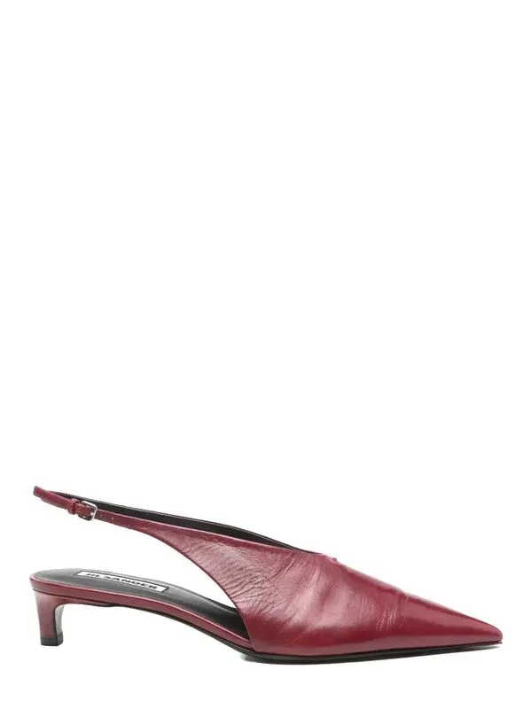 JIL SANDER 45mm Slingback Leather Pumps - Red