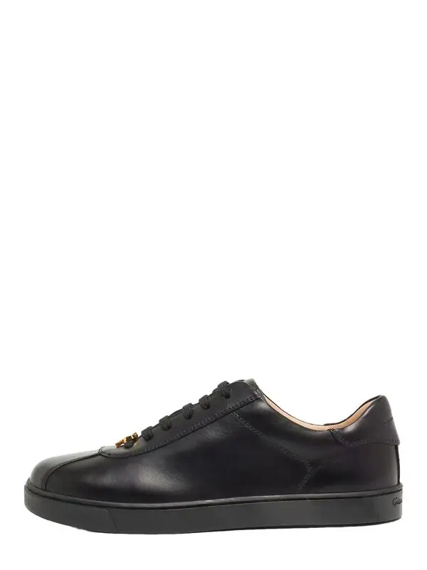 GIANVITO ROSSI Leather Logo Sneakers - Black