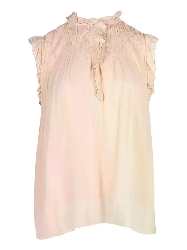 Ba&sh Shirred Ruffle Blouse - Pink