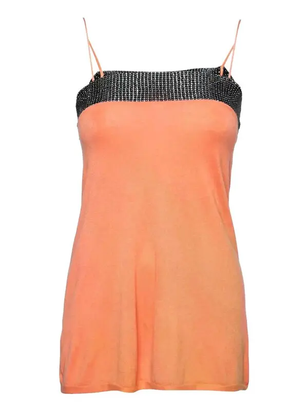 Emporio Armani Beaded-trim Top - Orange