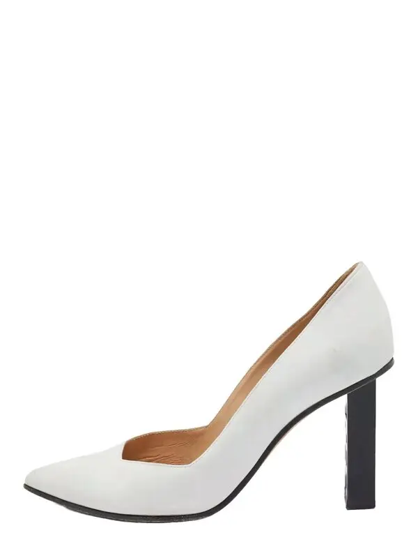 SERGIO ROSSI Leather Heeled Pumps - White