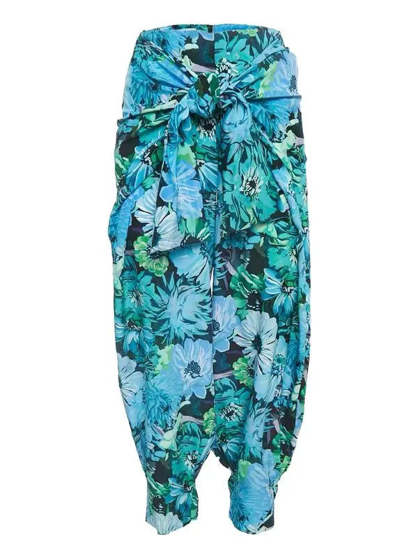 Stella McCartney Floral-print Tie-waist Trousers - Blue