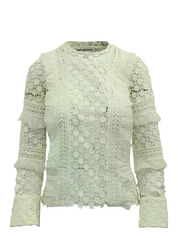 SELF-PORTRAIT Floral Lace Blouse - White