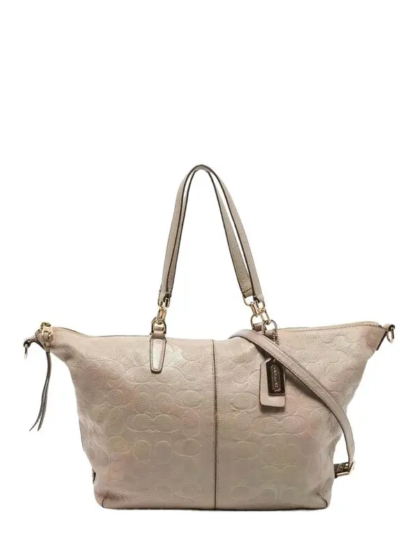 COACH VINTAGE Embossed Leather Tote - Neutrals