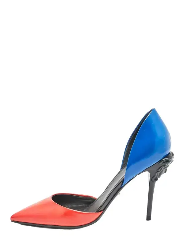 Versace Medusa-head Leather Pumps - Blue