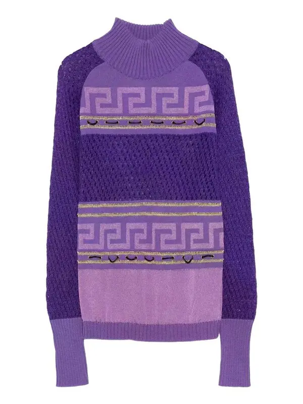 Versace 2001-2002 Patterned Sweater - Purple