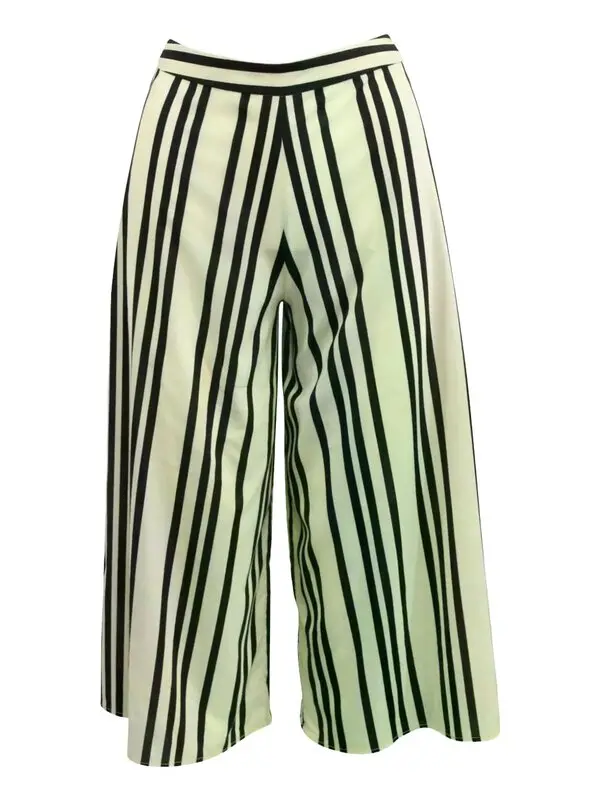 Alice + Olivia Striped Wide-leg Trousers - White