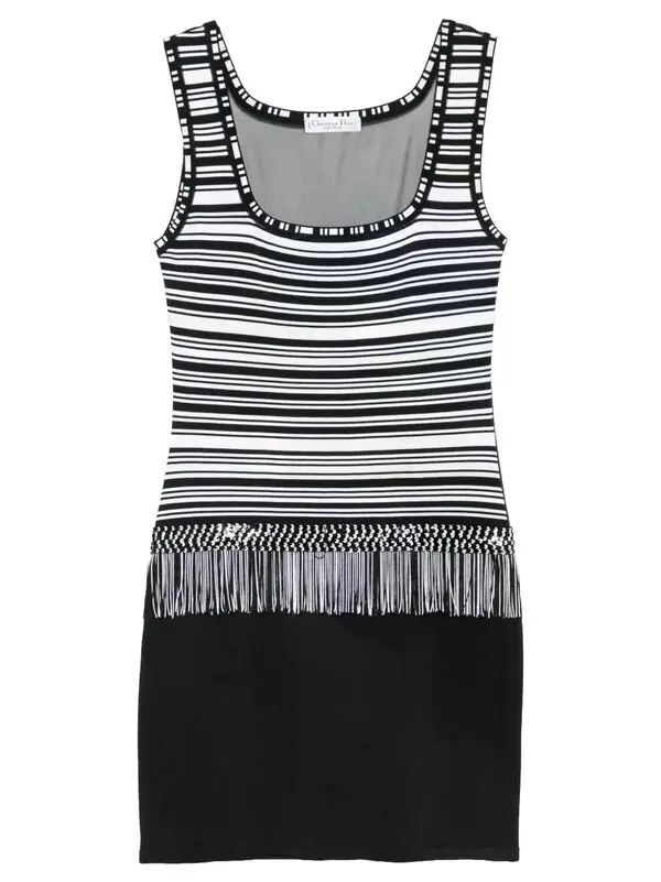 Dior Striped Mini Dress - Black