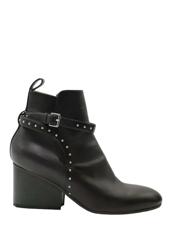 Hermès Leather Studded Ankle Boots - Black
